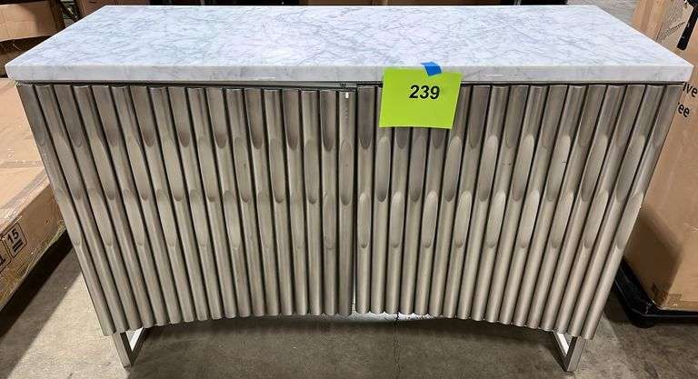 AS IS - JOHN RICHARD BOURDON CHEST - SILVER & WHITE - Earl's Auction ...