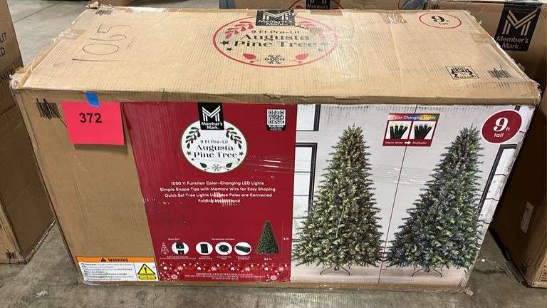 9FT PRE LIT AUGUSTA PINE TREE IN BOX - Earl's Auction Company