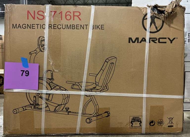 MARCY MAGNETIC RECUMBENT BIKE IN BOX - Earl's Auction Company