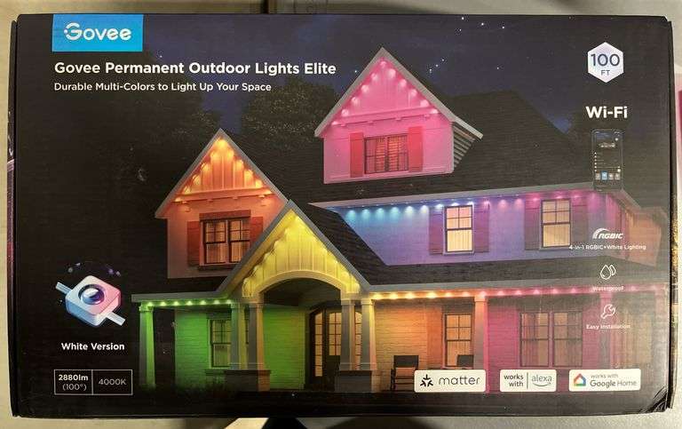 GOVEE PERMANENT OUTDOOR LIGHTS ELITE IN BOX - WHITE - Earl's Auction ...