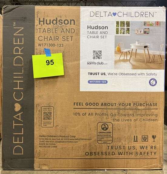 DELTA CHILDREN HUDSON TABLE & CHAIR SET IN BOX - BIANCA W/ NATURAL ...