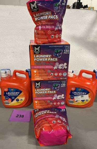 6PC LAUNDRY DETERGENT LOT - PACS & LIQUID - Earl's Auction Company