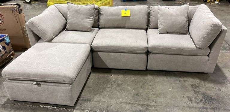 4PC LINDSEY MODULAR FABRIC SOFA - BEIGE - Earl's Auction Company