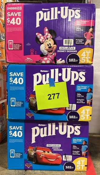 (3) BOXES OF HUGGIES PULL UPS DIAPERS - SIZE 4T/5T - Earl's Auction Company