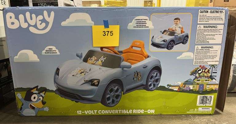 KIDS BLUEY 12V CONVERTIBLE RIDE ON IN BOX - Earl's Auction Company