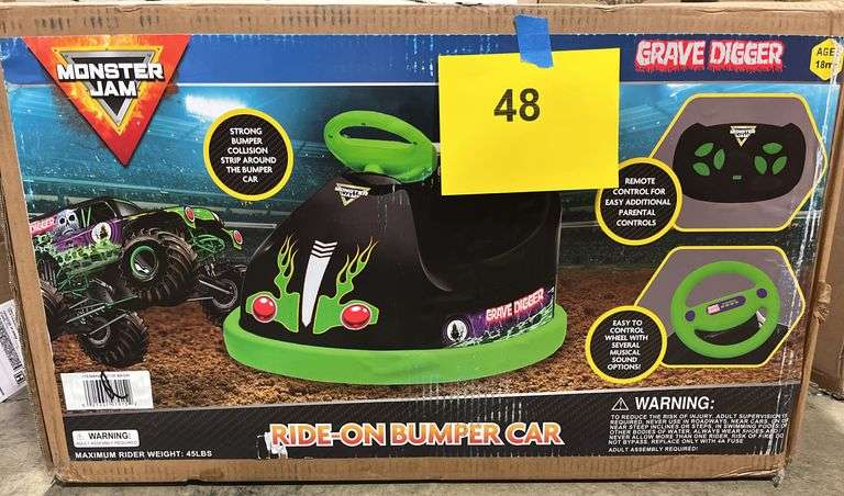 KIDS MONSTER JAM RIDE ON BUMPER CAR IN BOX - Earl's Auction Company