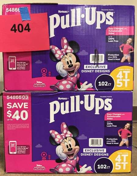 (2) BOXES OF HUGGIES PULL UPS DIAPERS - SIZE 4T/5T - Earl's Auction Company