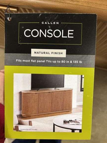 WOOD CALLEN CONSOLE - BROWN - Earl's Auction Company