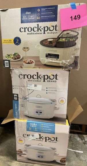 AS IS - (3) CROCKPOT SLOW COOKERS IN BOXES - Earl's Auction Company