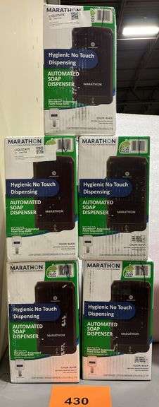 (5) MARATHON AUTOMATED SOAP DISPENSERS IN BOXES - Earl's Auction Company