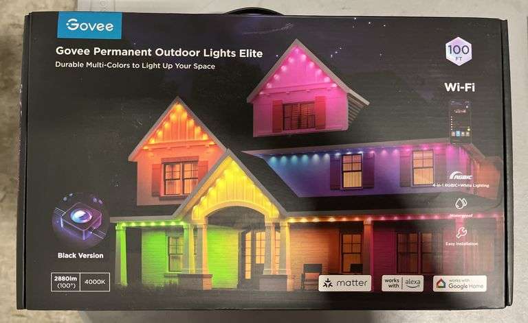 GOVEE PERMANENT OUTDOOR LIGHTS ELITE IN BOX - Earl's Auction Company