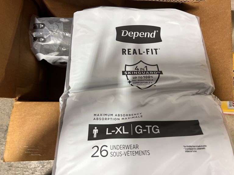 (2) BOXES OF DUDE WIPES & (1) BOX OF MENS DEPEND UNDERWEAR - SIZE L-XL ...