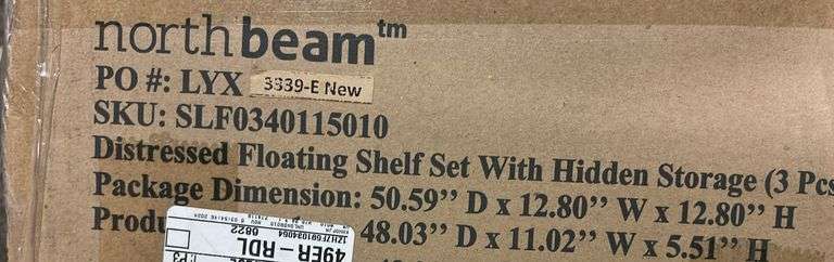 (3) NORTHBEAM DISTRESSED FLOATING SHELVES IN BOX - DARK BROWN - Earl's ...