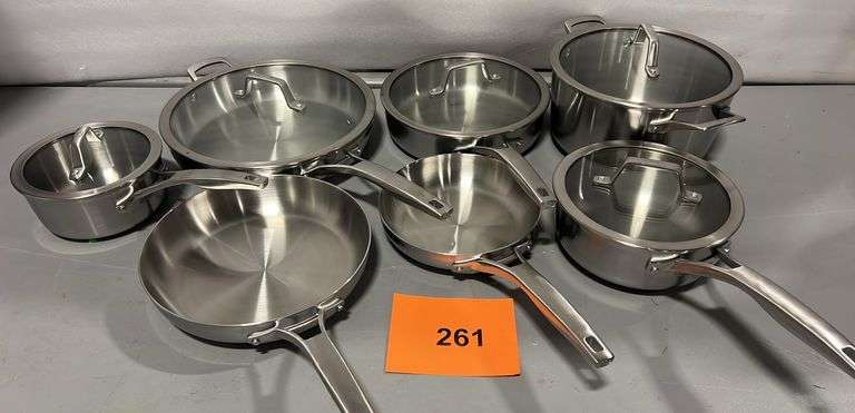 CALPHALON 12PC STAINLESS COOKWARE SET - Earl's Auction Company