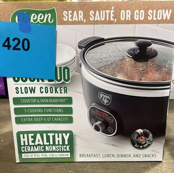 GREEN LIFE HEALTHY COOK DUO SLOW COOKER IN BOX - Earl's Auction Company