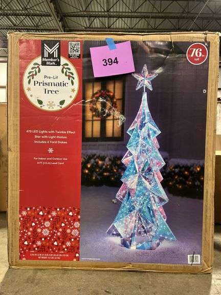 76" PRE LIT PRISMATIC TREE IN BOX - Earl's Auction Company