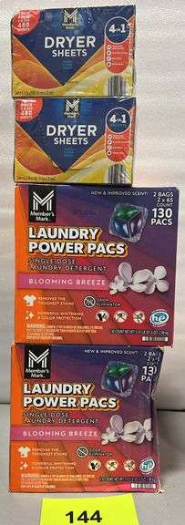 3PC LAUNDRY LOT - POWER PACS & DRYER SHEETS - Earl's Auction Company