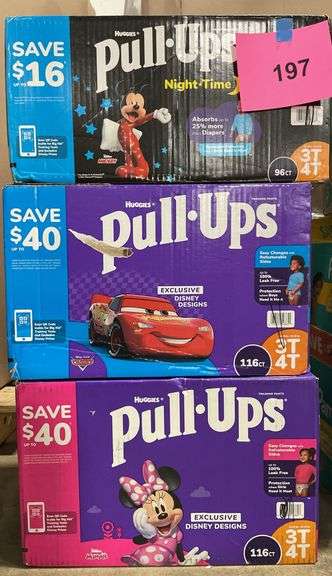 (3) BOXES OF PULL UPS DIAPERS - SIZES 3T/4T - Earl's Auction Company
