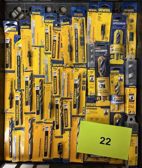 MISC LOT OF IRWIN DRILL BITS - Earl's Auction Company