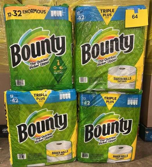 (4) PACKS OF BOUNTY PAPER TOWELS - Earl's Auction Company