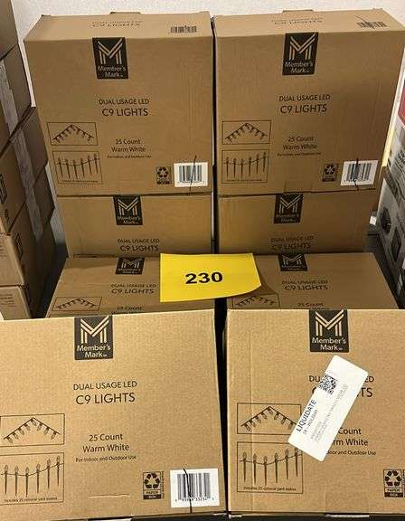 (8) BOXES OF DUAL USAGE LED C9 LIGHTS - Earl's Auction Company