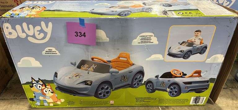 KIDS BLUEY 12V CONVERTIBLE RIDE ON IN BOX - Earl's Auction Company