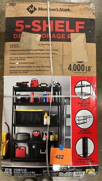 (1) 5 SHELF DEEP STORAGE RACK IN BOX - Earl's Auction Company