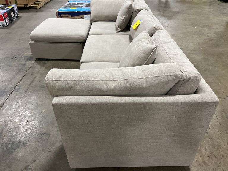 4PC LINDSEY MODULAR FABRIC SOFA - BEIGE - Earl's Auction Company