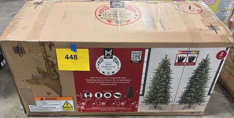 7FT PRE LIT SLIM LINDEN FIR TREE IN BOX - Earl's Auction Company