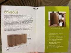 CALLEN WOOD TV CONSOLE - BROWN - Earl's Auction Company