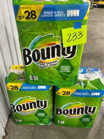 (3) PACKS OF BOUNTY PAPER TOWELS - Earl's Auction Company