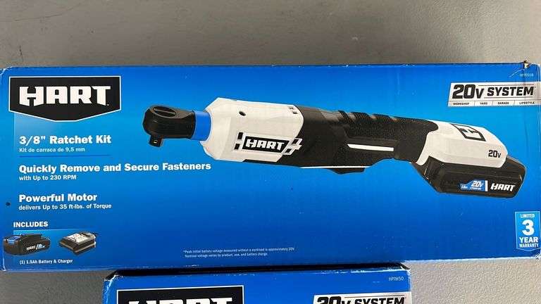 HART 3/8" RATCHET KIT & IMPACT WRENCH IN BOXES - Earl's Auction Company