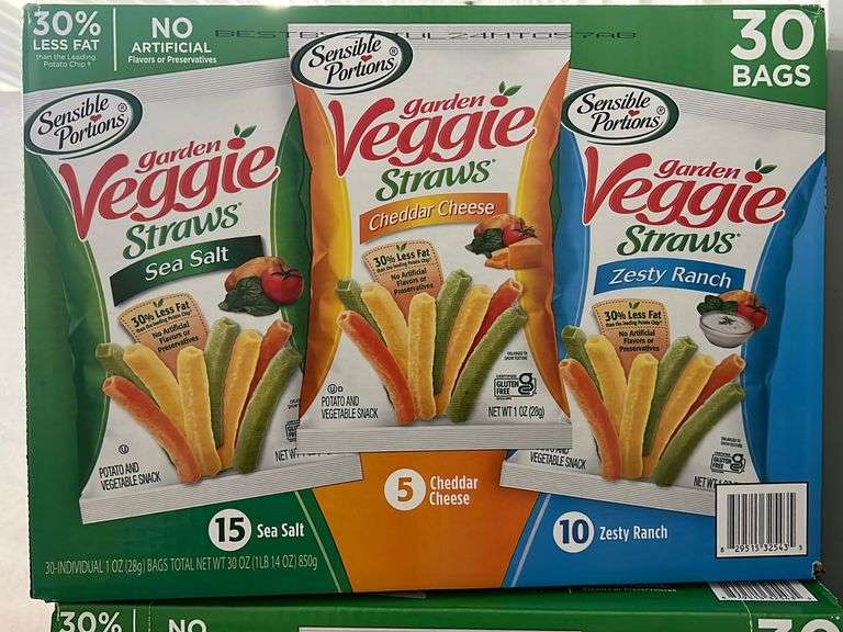 (3) BOXES OF VEGGIE STRAWS (30 PER BOX) - Earl's Auction Company