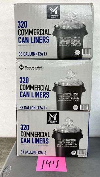 (3) BOXES OF COMMERCIAL CAN LINERS - Earl's Auction Company