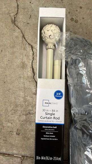 2PC DECOR LOT - CURTAIN ROD & THROW BLANKET - Earl's Auction Company