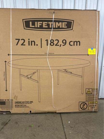 LIFETIME 72" ROUND FOLDING TABLE IN BOX - Earl's Auction Company