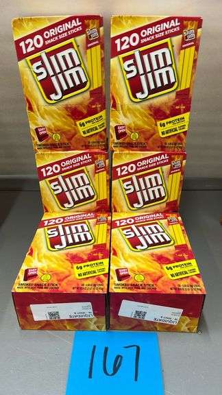 (6) BOXES OF SLIM JIM SNACK STICKS - Earl's Auction Company