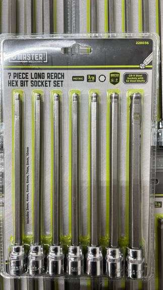 (6) MASTER MECHANICS 7PC LONG REACH HEX BIT SOCKET SETS - Earl's ...