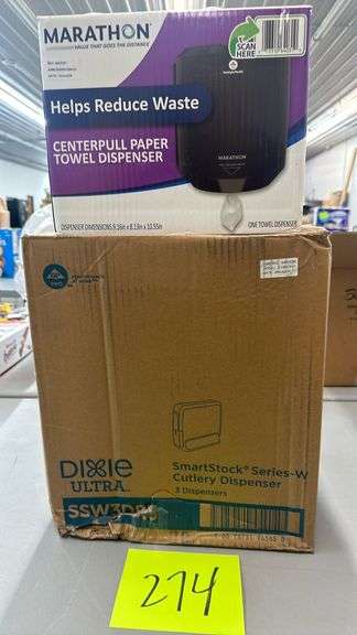 DIXIE CUTLERY DISPENSER & MARATHON PAPER TOWEL DISPENSER - Earl's ...