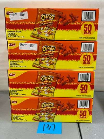 (4) BOXES OF FLAMIN HOT CHEETOS - Earl's Auction Company