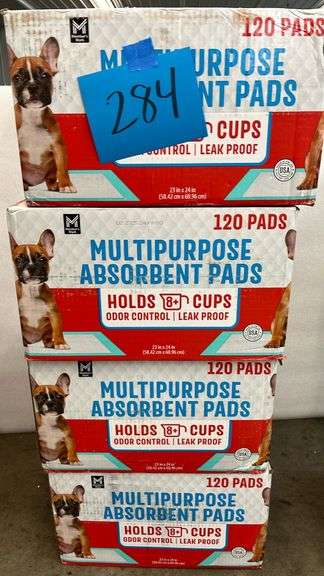 (4) BOXES OF MULTIPURPOSE ABSORBENT PADS - Earl's Auction Company