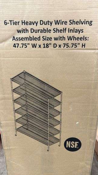 6 TIER SHELVING RACK IN BOX - Earl's Auction Company