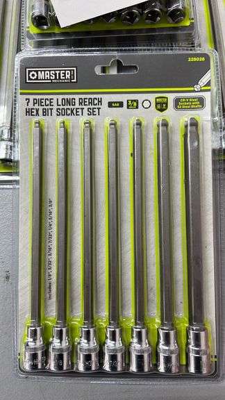 (6) MASTER MECHANIC 7PC LONG REACH HEX BIT SOCKET SETS - Earl's Auction ...