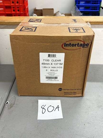 (6) ROLLS OF INTERTAPE 7100 CLEAR TAPE IN BOX (1.88IN X 1499.3YDS ...