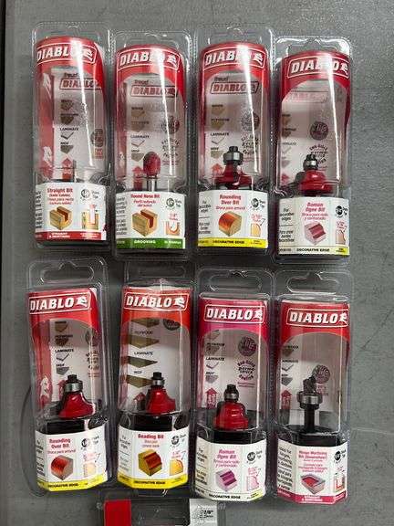 (8) DIABLO ROUTER BITS & (1) FORSTNER BIT - Earl's Auction Company