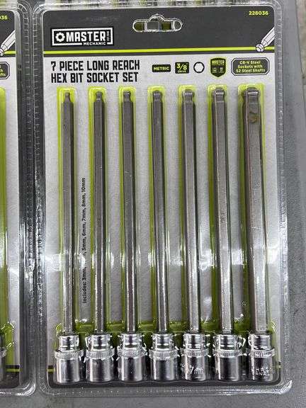 (6) MASTER MECHANIC 7PC LONG REACH HEX BIT SOCKET SETS - Earl's Auction ...
