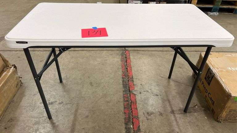 LIFETIME 4FT FOLDING TABLE - WHITE - Earl's Auction Company