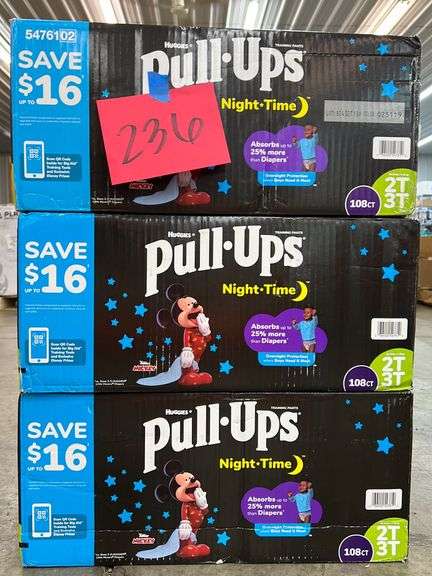 (3) BOXES OF PULL UPS DIAPERS - SIZE 2T/ 3T - Earl's Auction Company