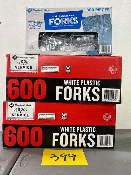 (3) BOXES OF PLASTIC FORKS - Earl's Auction Company
