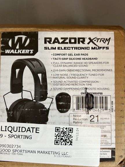 WALKERS RAZOR X TRM SLIM ELECTRONIC EARMUFFS IN BOX - Earl's Auction ...